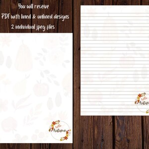 Printable Writing Paper PRINTABLE Stationery Autumn Letter Writing Set ...