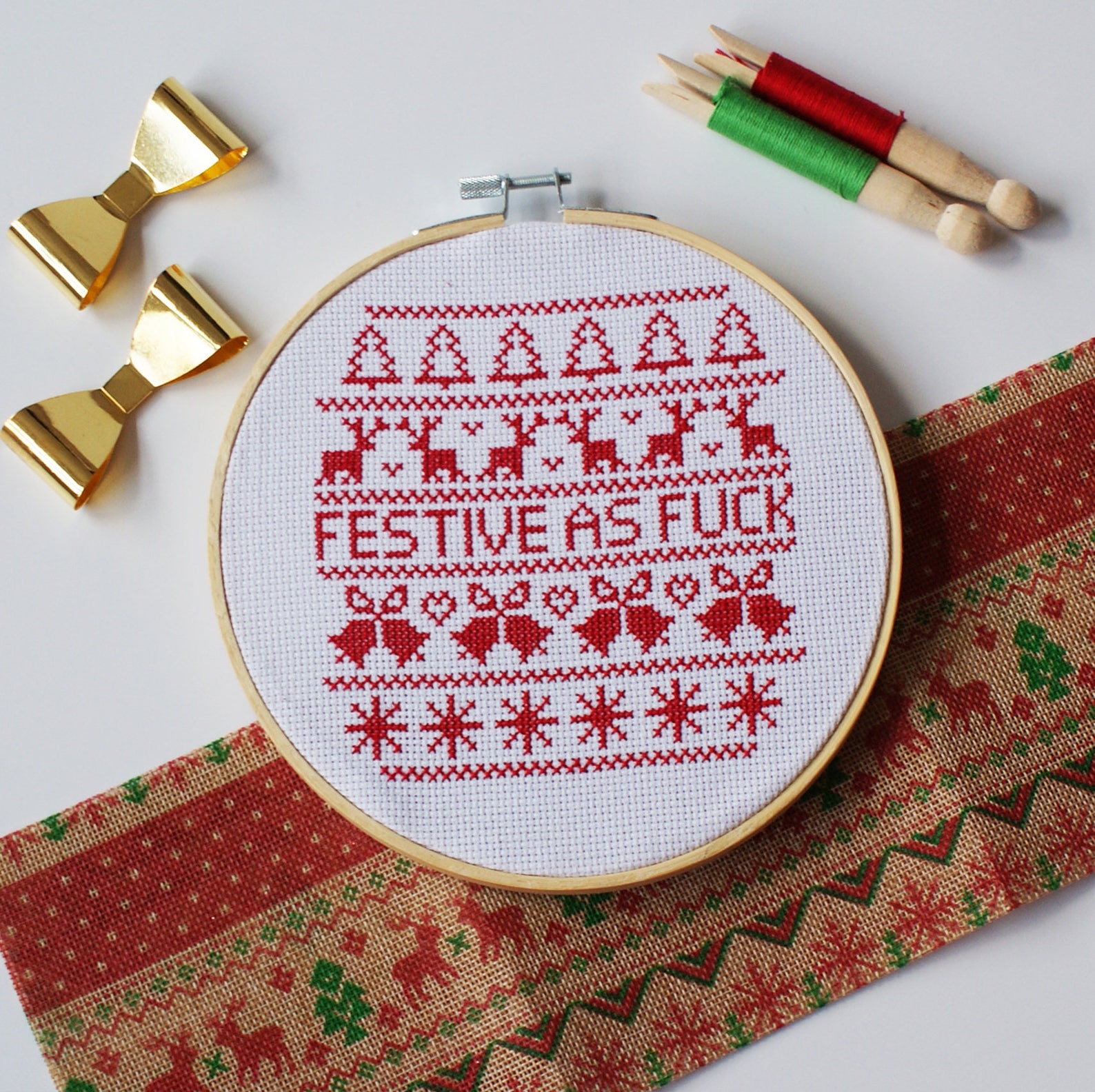 CROSS STITCH PDF Festive Adult Cross Stitch Downloadable - Etsy