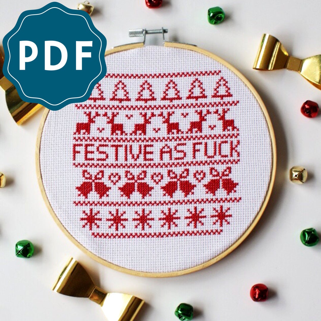 CROSS STITCH PDF | Festive Adult Cross Stitch Downloadable Pattern and ...