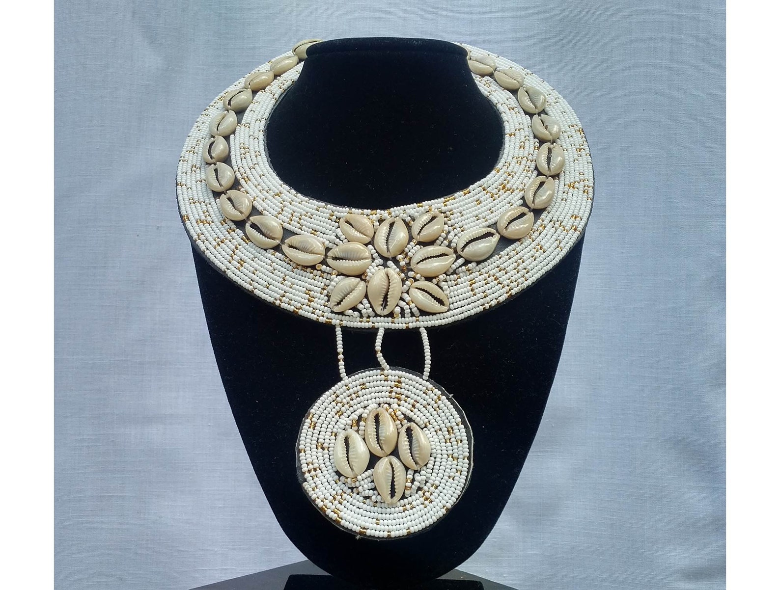 ON SALE Cowrie Shell Necklace African Jewelry Unique - Etsy