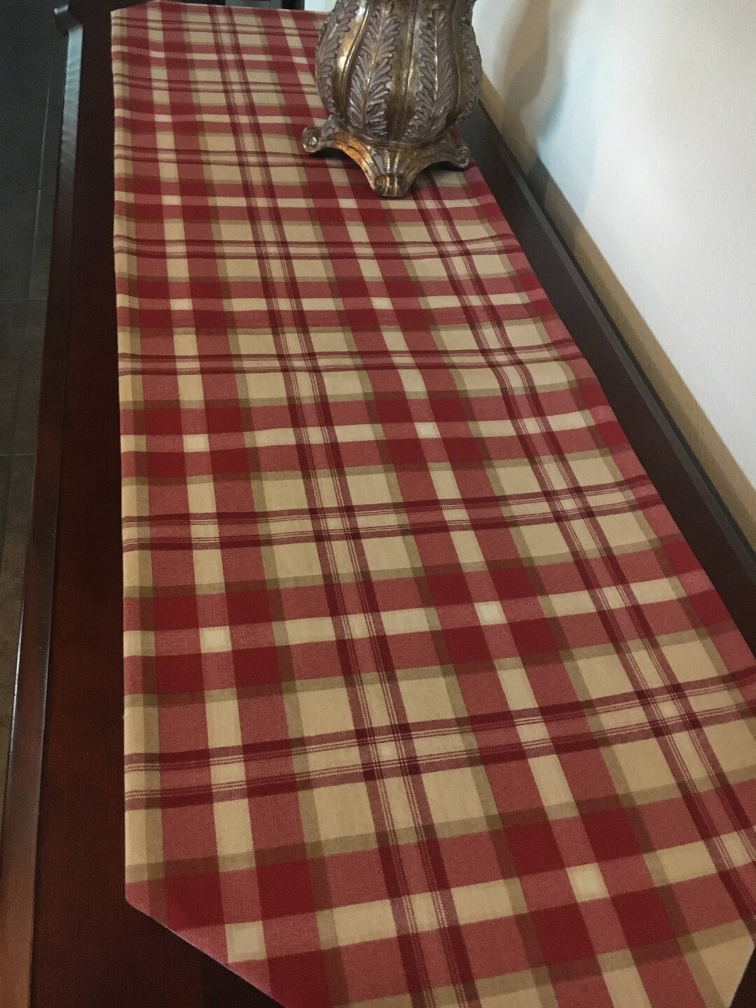 Plaid Red Table Runner. Summer Christmas Table Runner. - Etsy