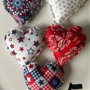 Set of 5 Patriotic Hearts Bowl Filler. Blue, Red, White Farmhouse ...