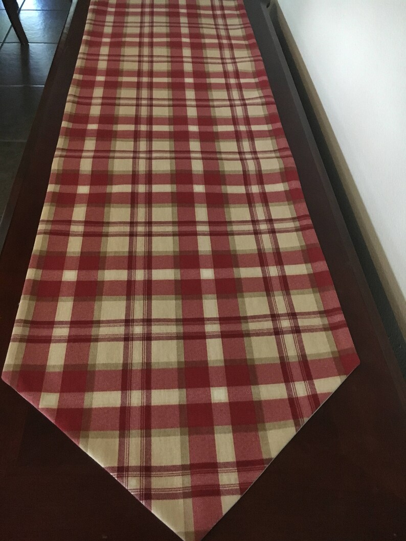 Plaid Red Table Runner. Summer Christmas Table Runner. | Etsy