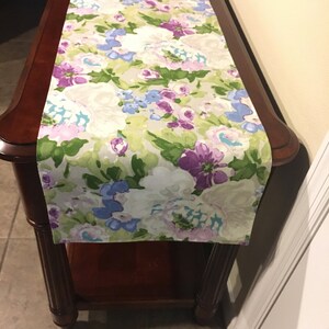 Blossom Violet Spring-summer Handmade Table Runner. Violet, Green, Blue ...