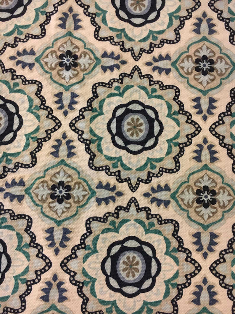 Floral Geometric Table Runner. Blue Teal Pattern on - Etsy