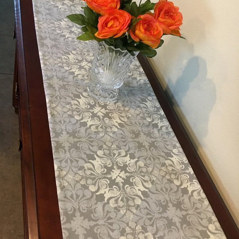 Grey Table Runner - Etsy