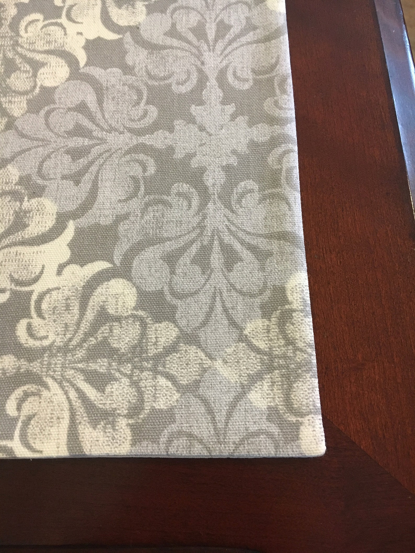 Gray Handmade Table Runner. Beautiful Silver Pattern Table | Etsy