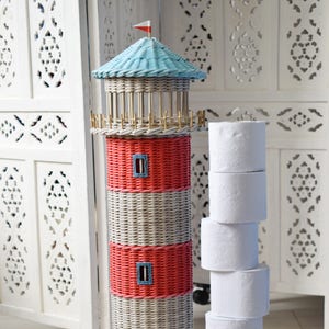 Lighthouse Decor Storage Toilet Paper Lighthouse Figurines Funny Toilet ...