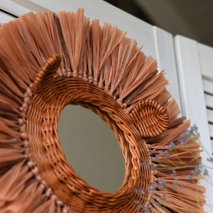 Redhead Lion Wicker Mirror Wall Hanging, Safari Nursery, Round Mirror ...