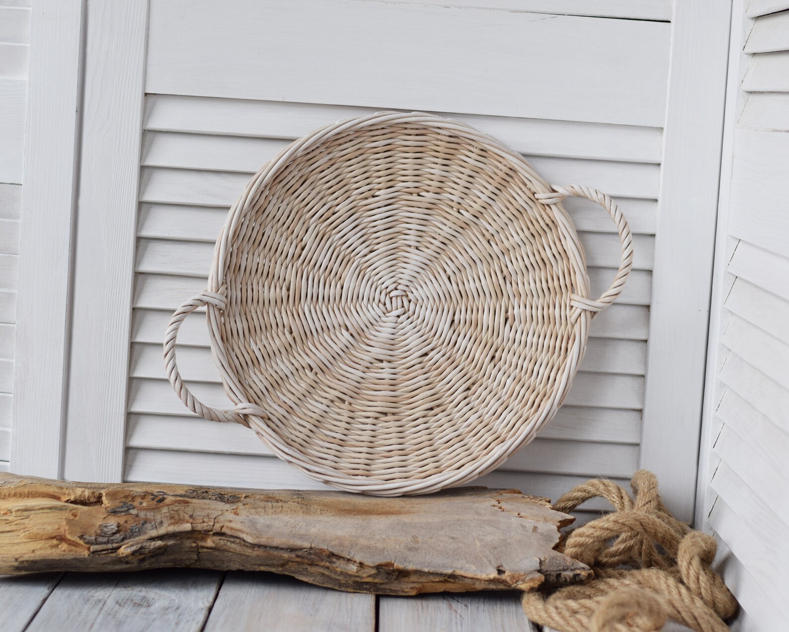 Wall Round Basket With Handles Round Wicker Wall Decor | Etsy