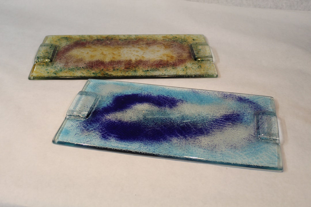 Handmade Fused Glass Charcuterie Tray, Cologne Tray, Serving Platter - Etsy
