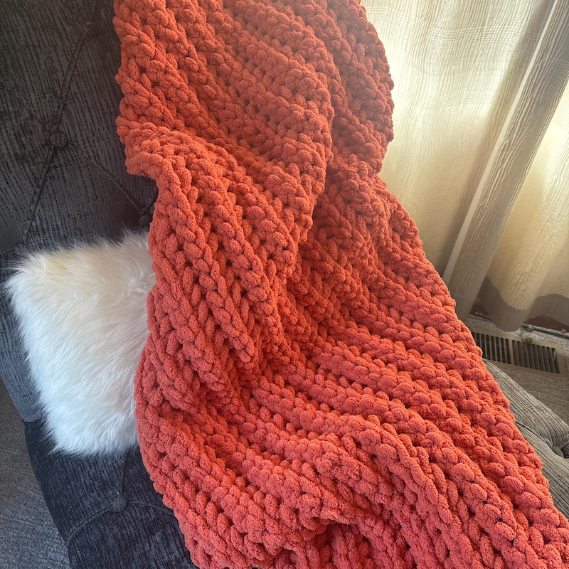 Orange White Baby Throw - Etsy