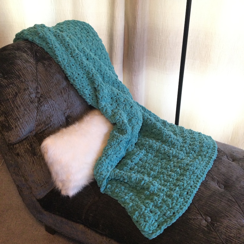 Teal Throw - Etsy