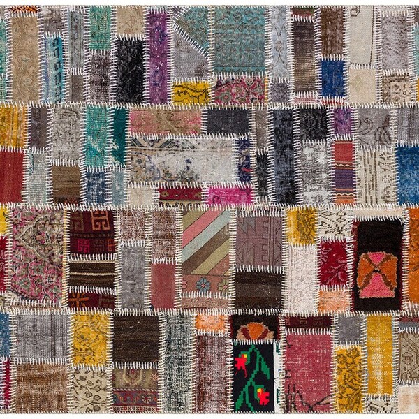 Turkish Rug, 5.2x7.5 Ft, Patchwork Rug, Anatolian Rug, Modern Rug ...