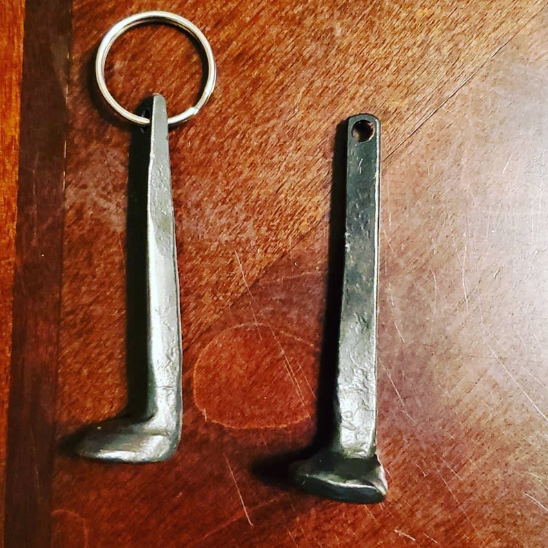 Hand Forged Mini Railroad Spike Keychain Trinket - Etsy