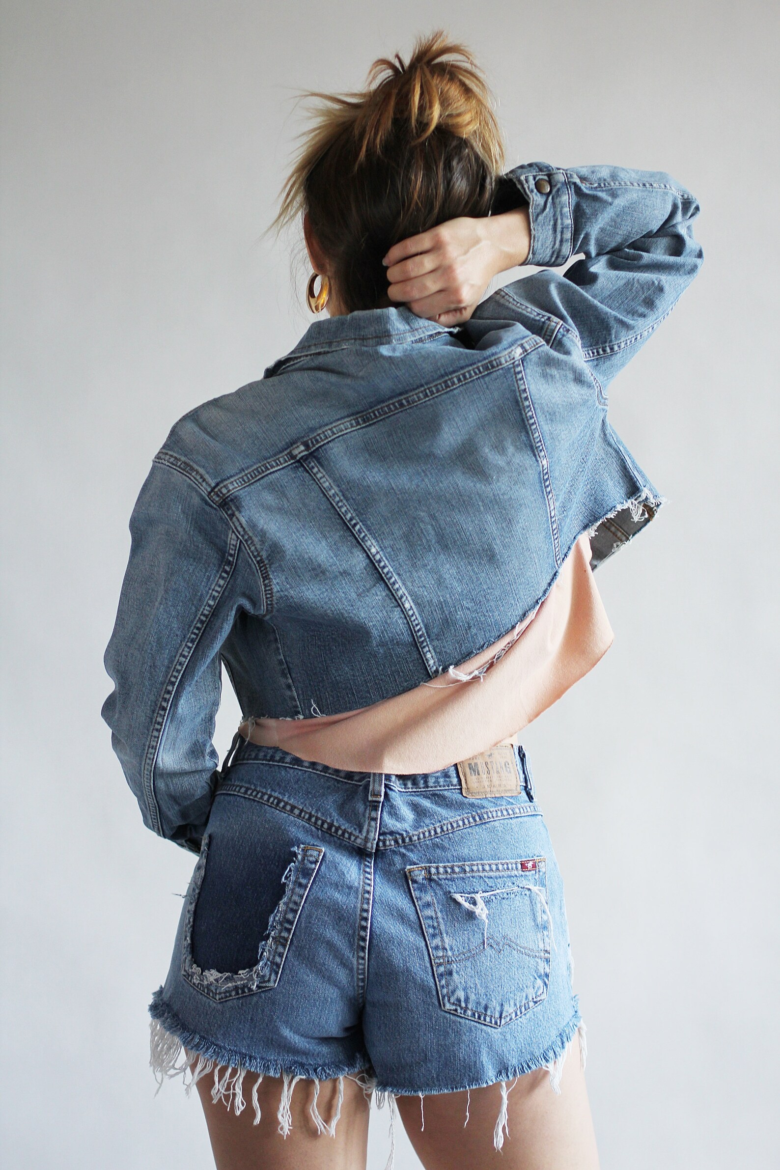 WRANGLER Vintage Denim Jacket Cut and Frayed Jean Jacket in | Etsy