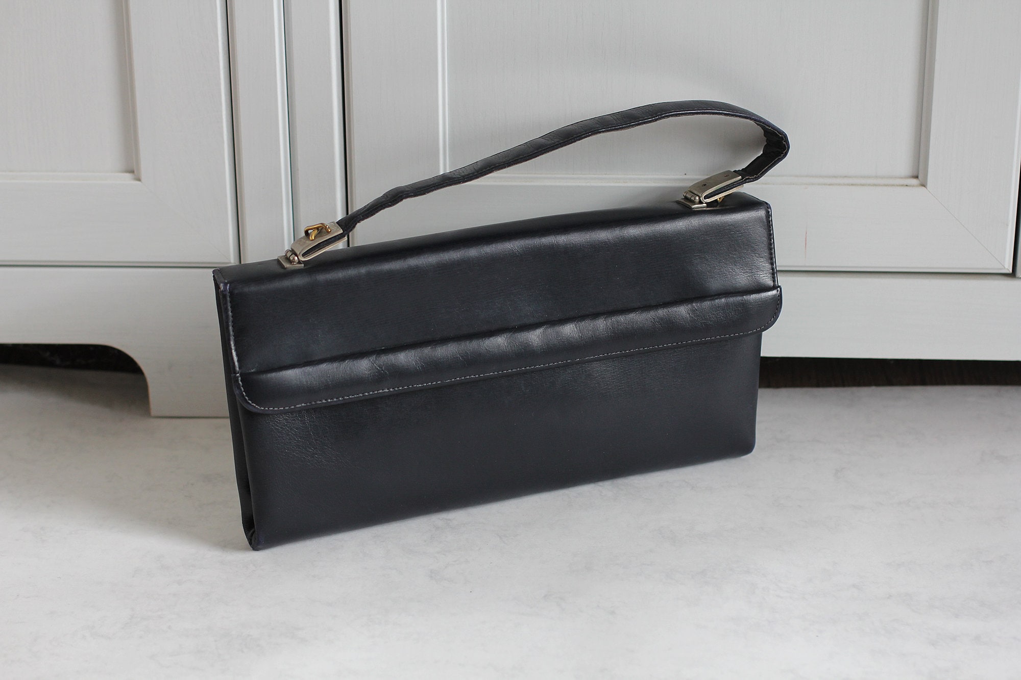 Top Handle Bag, Vintage Rectangle Leather Handbag - Etsy