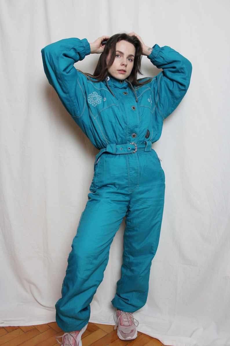 Women's Winter Ski Suit HIBERNIA Vintage Turquoise Ski - Etsy