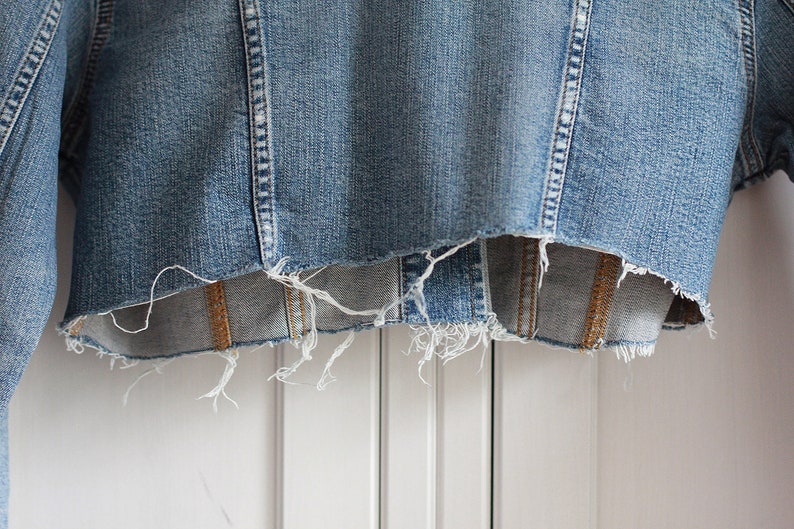 WRANGLER Vintage Denim Jacket Cut and Frayed Jean Jacket in - Etsy