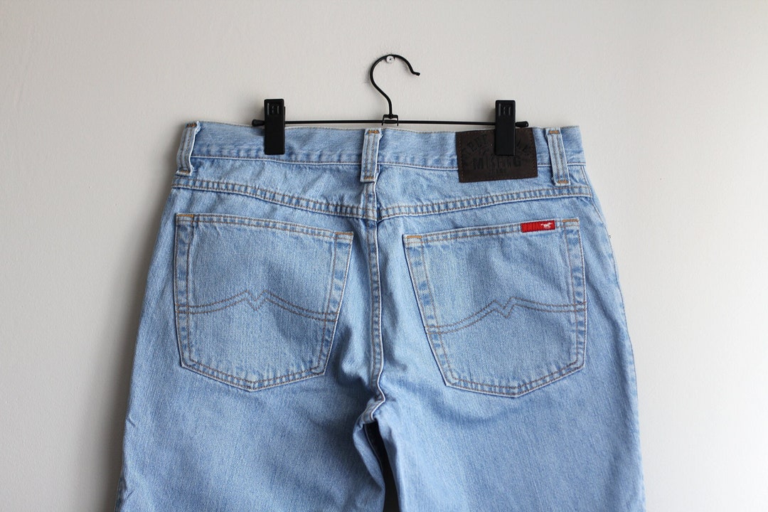 MUSTANG Blue Jeans Size W36, High Waist Denim Pants With Straight Fit ...