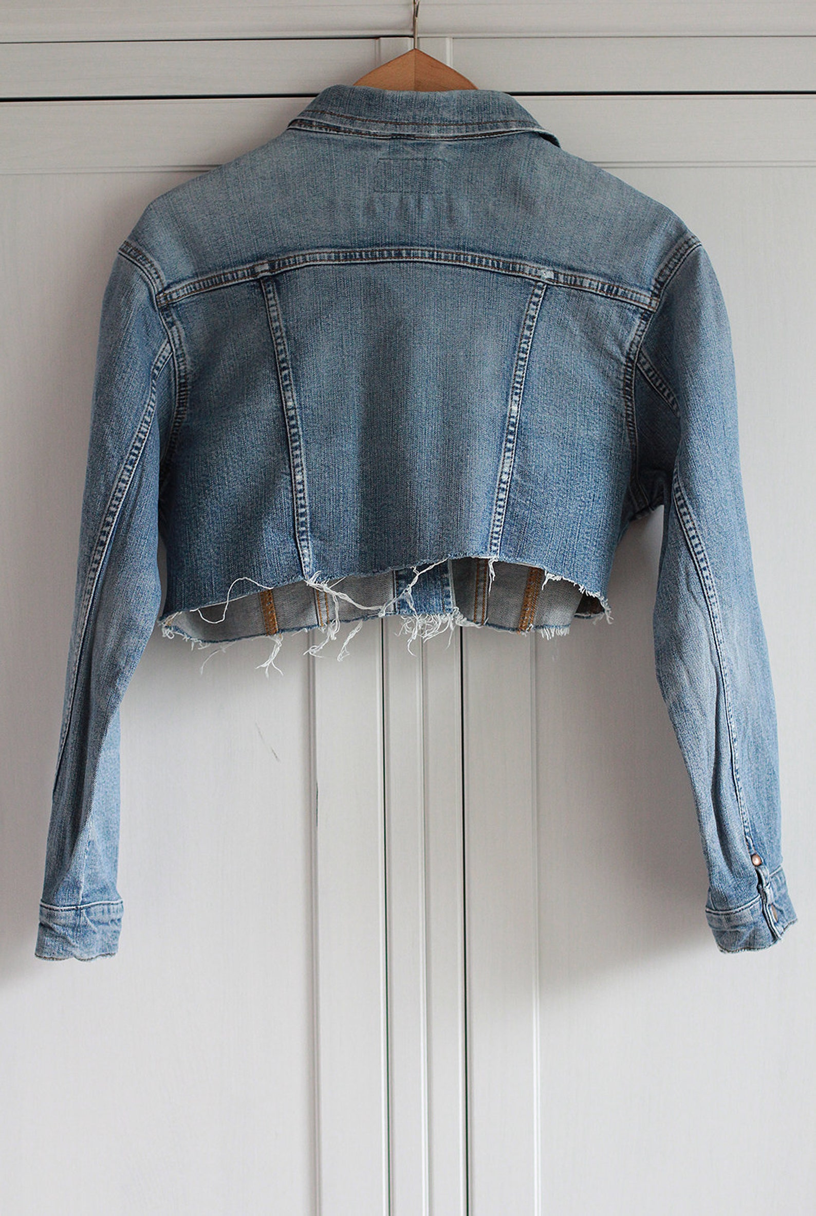 WRANGLER Vintage Denim Jacket Cut and Frayed Jean Jacket in | Etsy