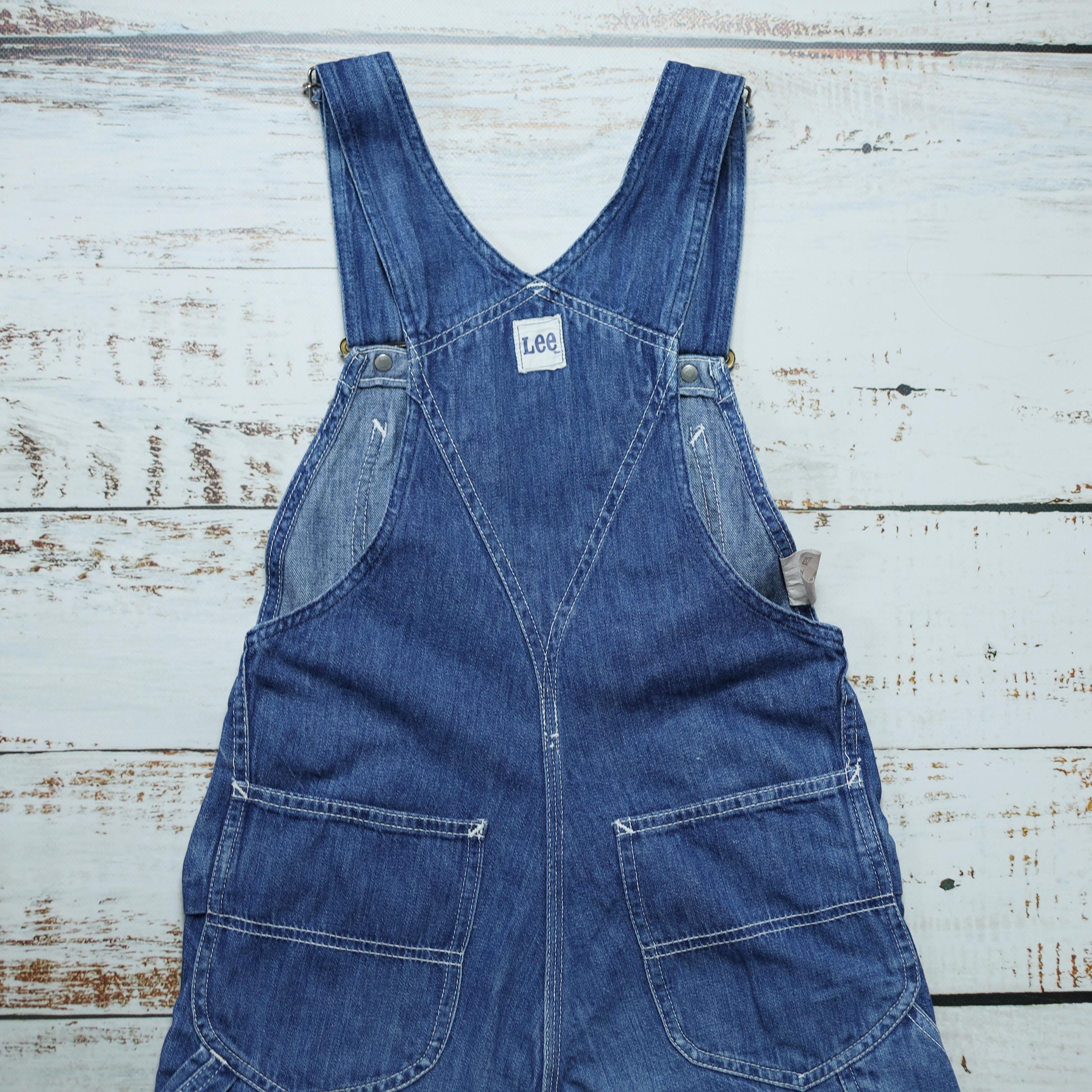 70s LEE Bib Overalls, Blue Jelt Denim Dungarees - Etsy