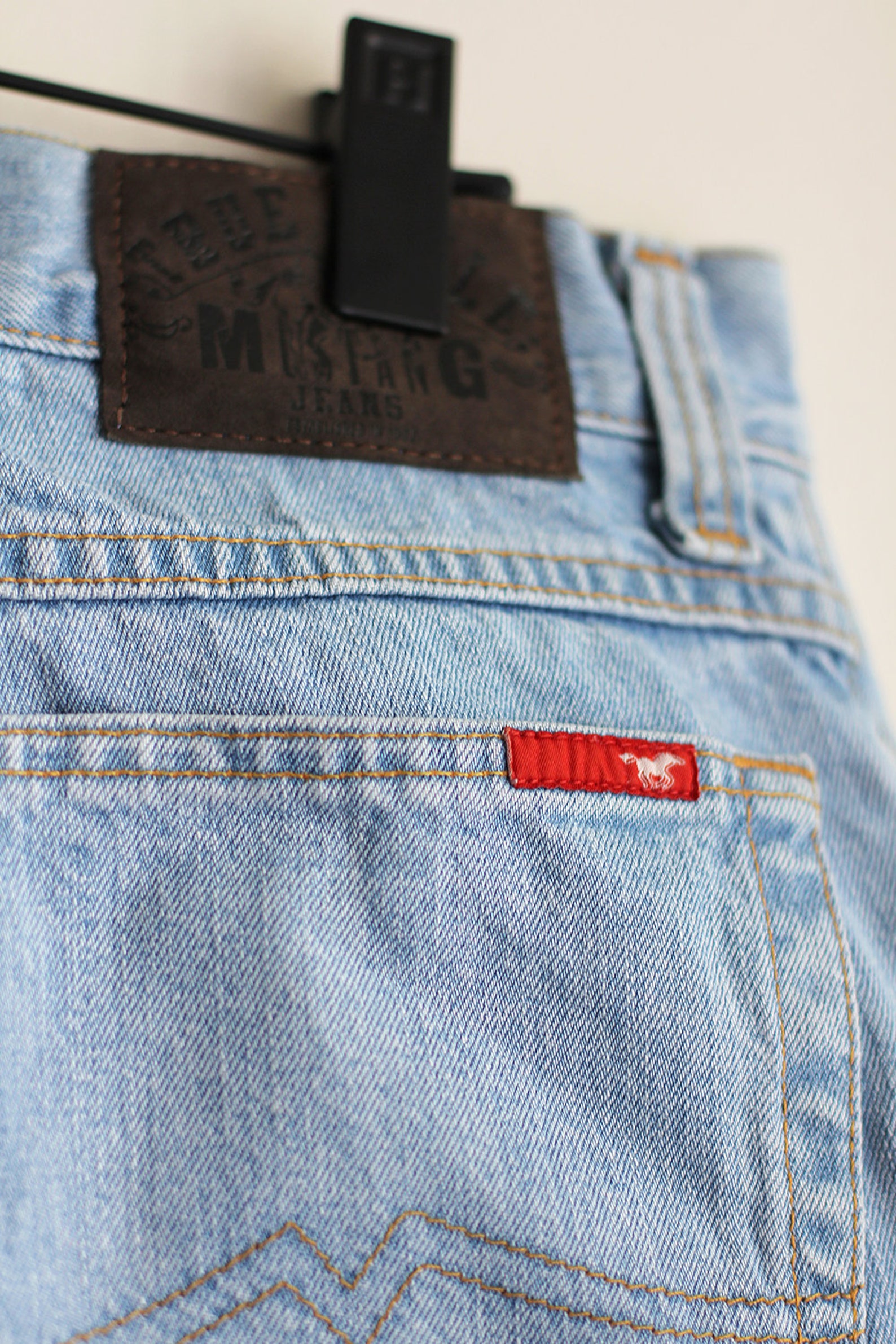 MUSTANG Blue Jeans Size W36, High Waist Denim Pants With Straight Fit ...