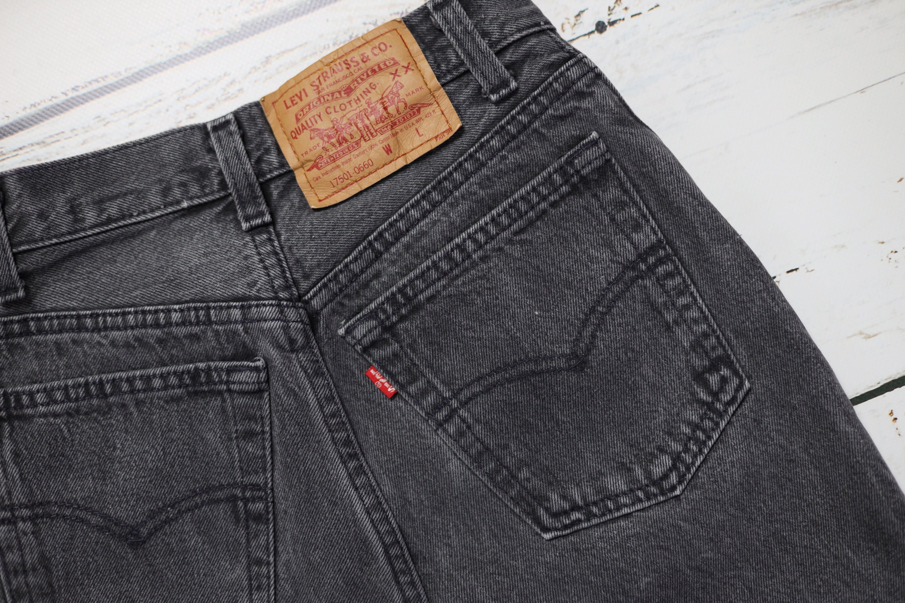80s Levi's 17501 Jeans W26 Made in USA, Gray Levis 501 Jeans 80s Levi's 17501 Jeans W26 Made in USA, Gray Levis 501 Jeans