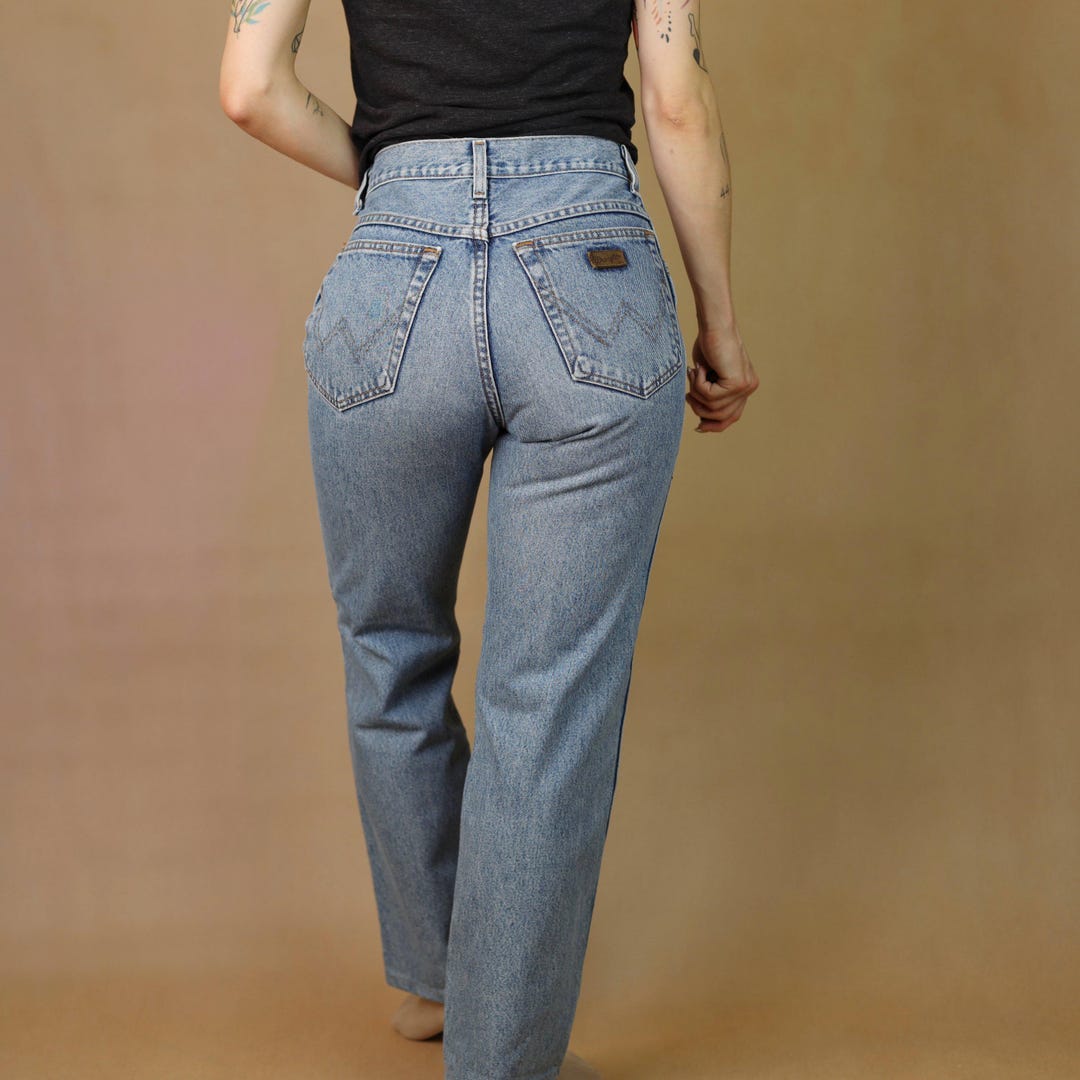 Light Blue Wrangler Jeans Size W29-30 L30, Straight Leg Jeans - Etsy