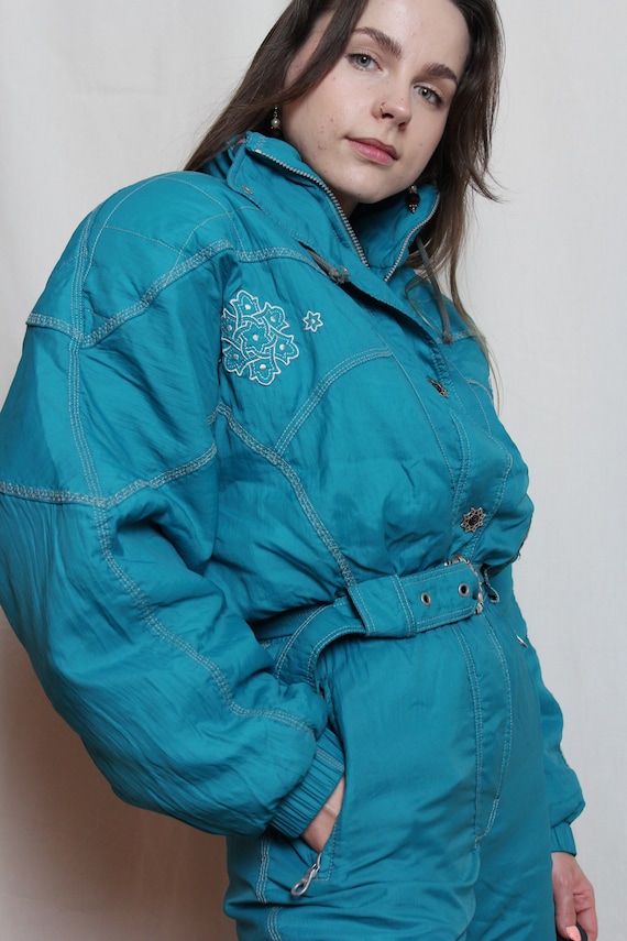 Women's winter ski suit HIBERNIA, Vintage turquoise s… - Gem