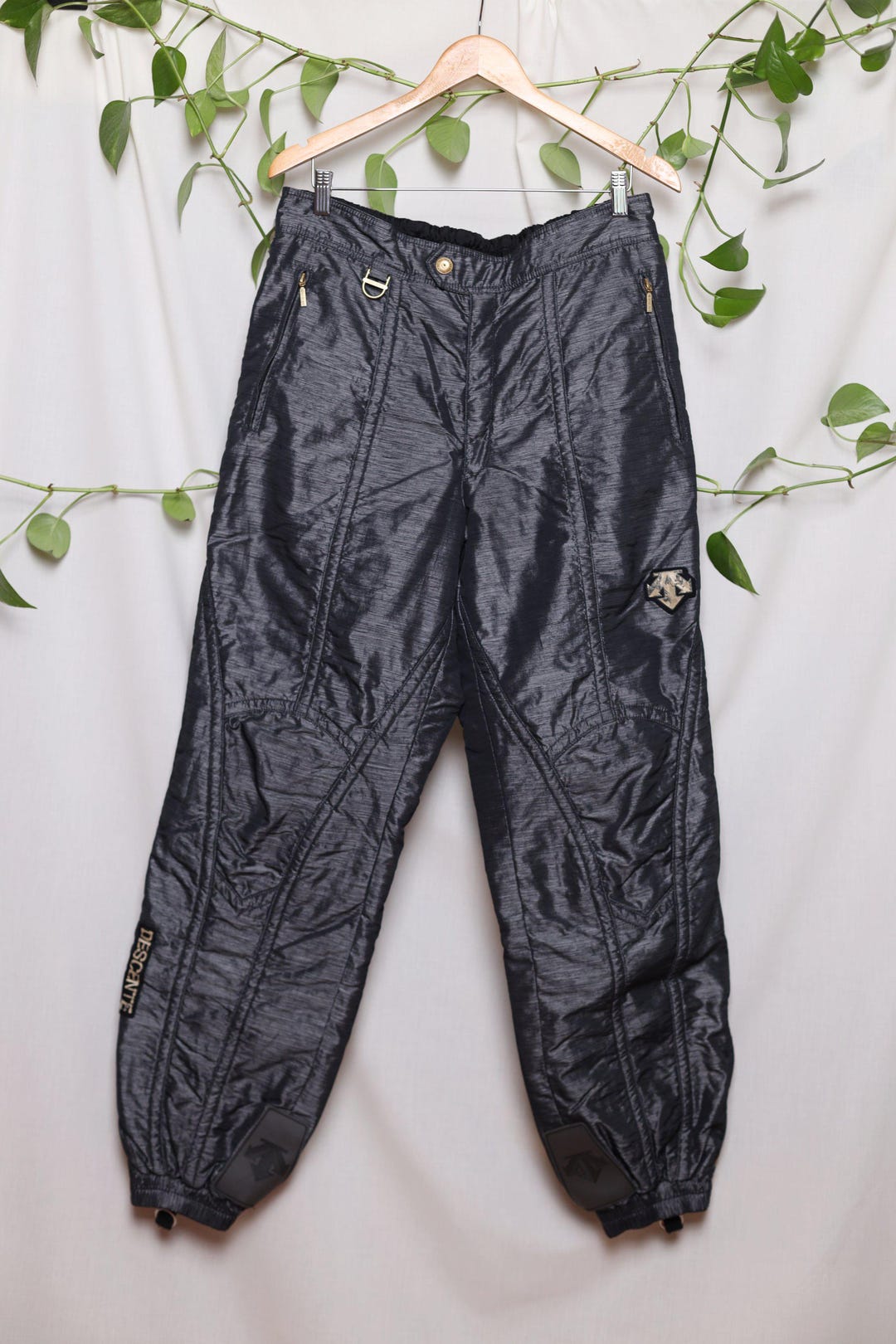 Flashy Men's DESCENTE Ski Pants, Charcoal Gray Winter Snow Trousers ...