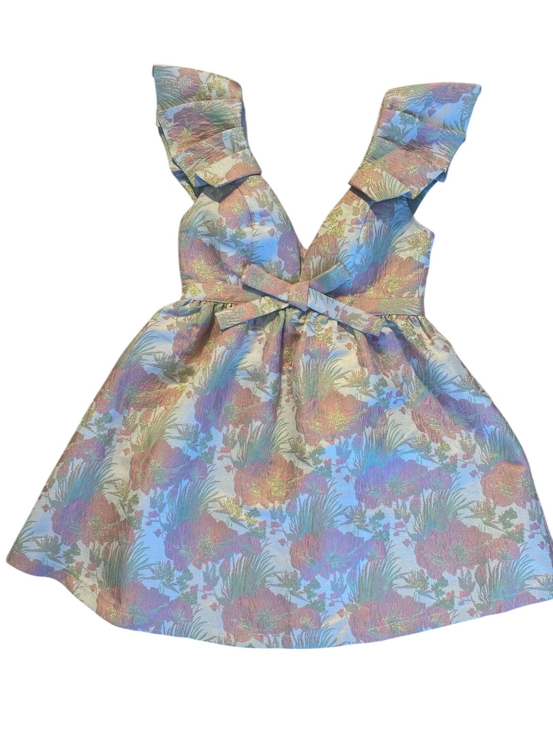 FFF17 Pink Flower Sparkle Fabric Flowy Dress Size Small - Etsy