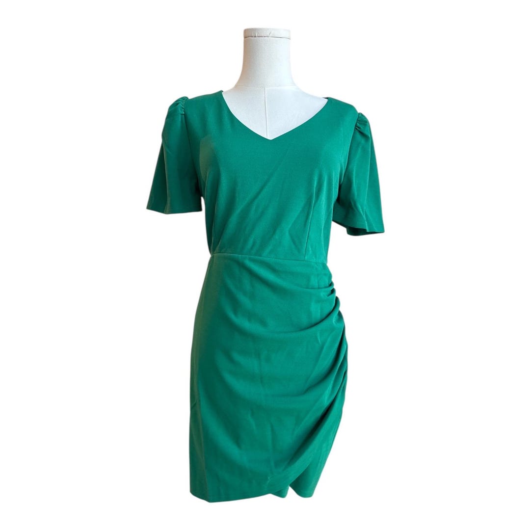 SBC2 Green Dress With Ruched Detailing and Short Sleeves Size Small - Etsy