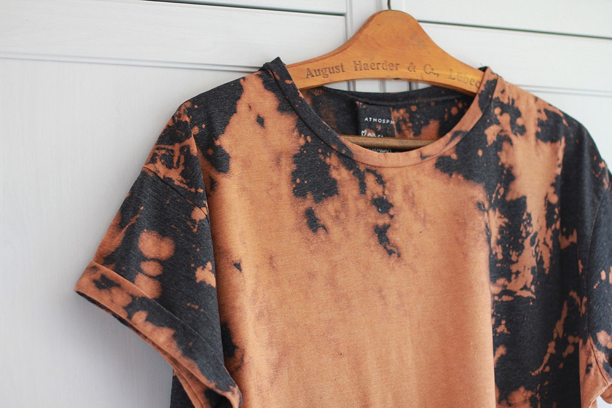 Bleached Crop Top in Gray and Peach Color Summer Top With - Etsy