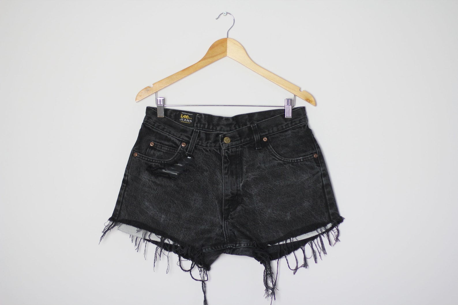 LEE Black Shorts, Acid Wash Denim Cut Offs * Size Large 32 W32 - Etsy