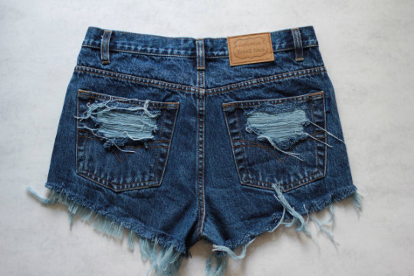 Ripped Denim Shorts With High Rise Vintage Destroyed Cut Offs | Etsy