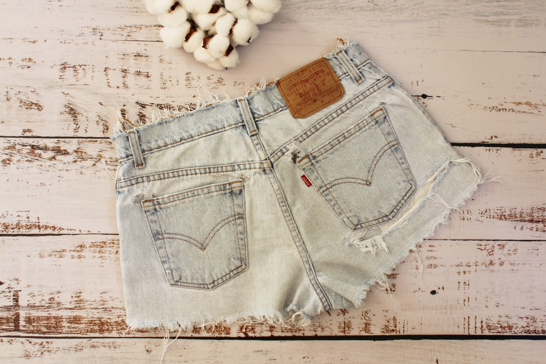 Cheeky Cut LEVI'S Shorts, Heavy Ripped Jean Cut Offs - Etsy
