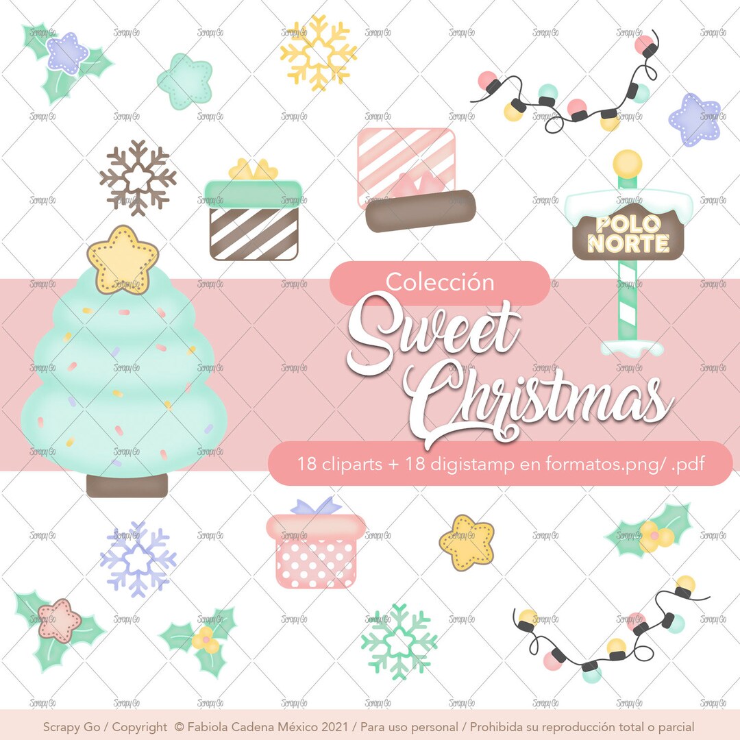 Clipart Digital sweet Christmas Etiquetas Albums - Etsy