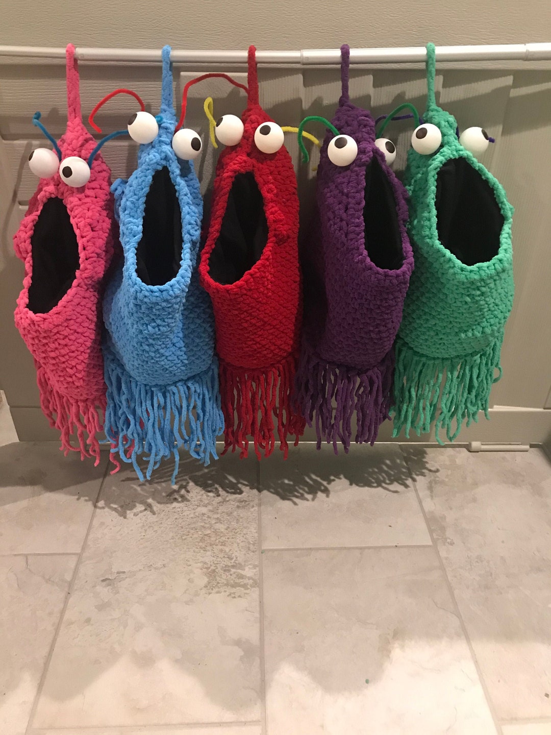 Yip Yip Crochet Alien Toy - Fully Lined Versatile Bag Holder, Fun & Functional Novelty Sesame ...