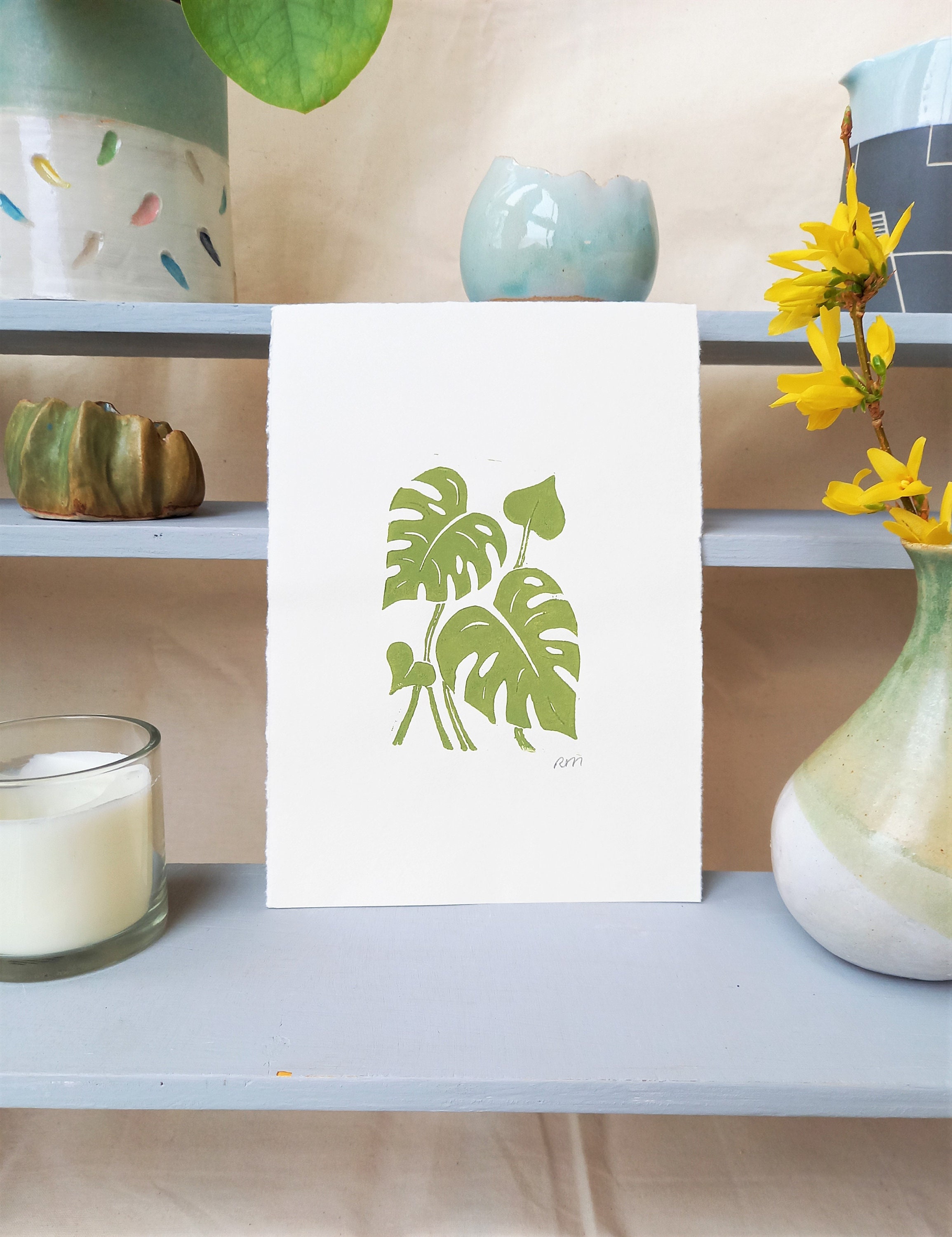 House Plant Original Linocut - Etsy Sweden