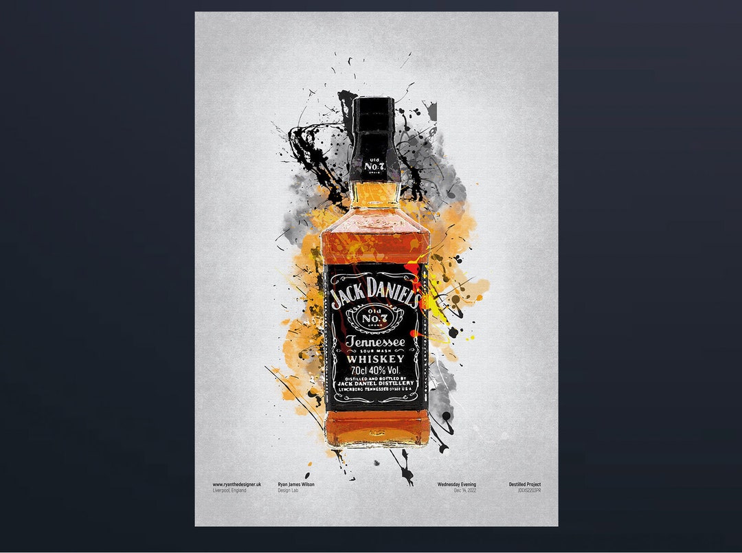 Jack Daniels Whiskey Print / Home Bar Artwork / Cocktail Print ...