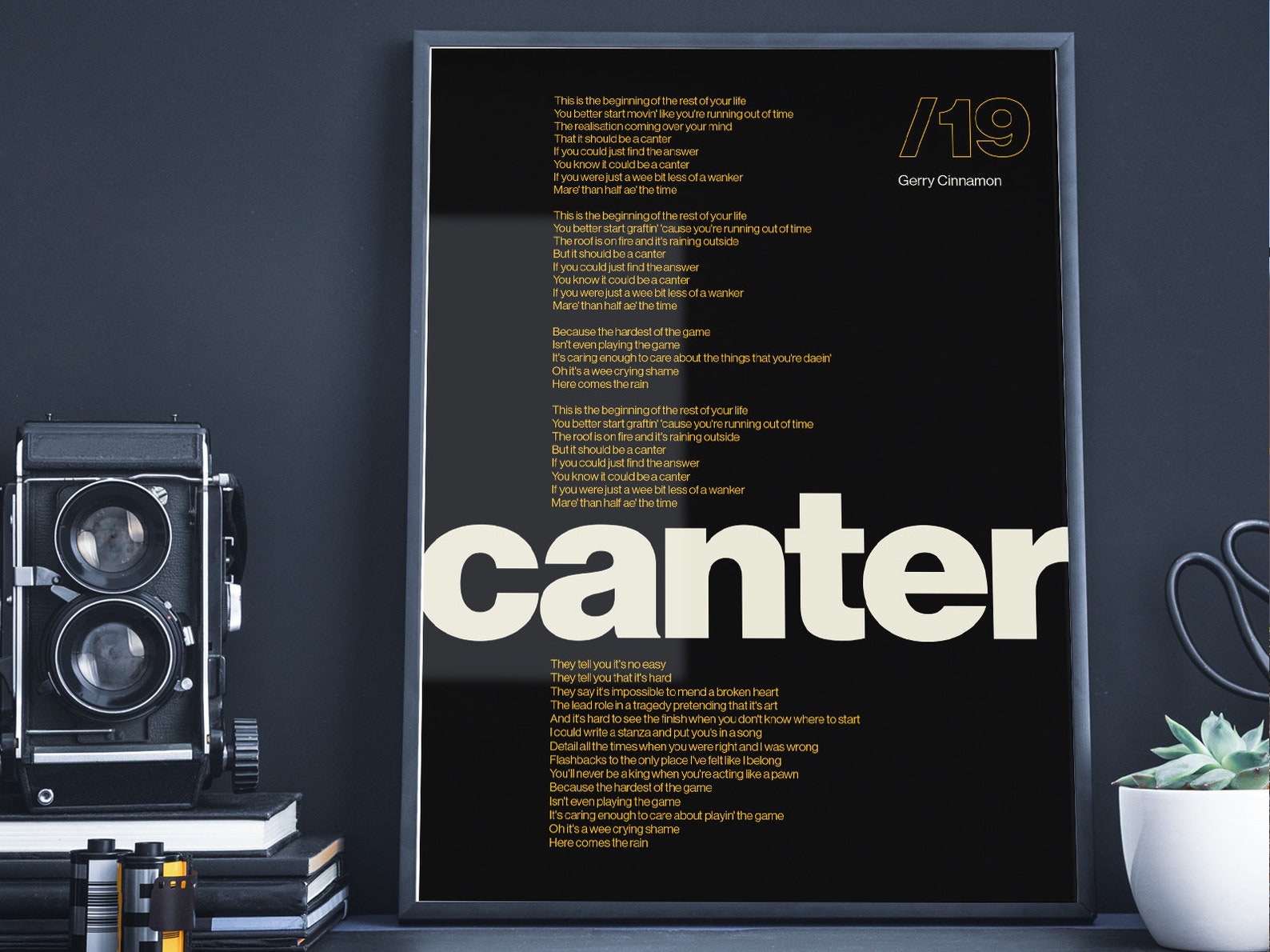 Gerry Cinnamon Poster Art Print / Artwork / Canter Lyrics / - Etsy