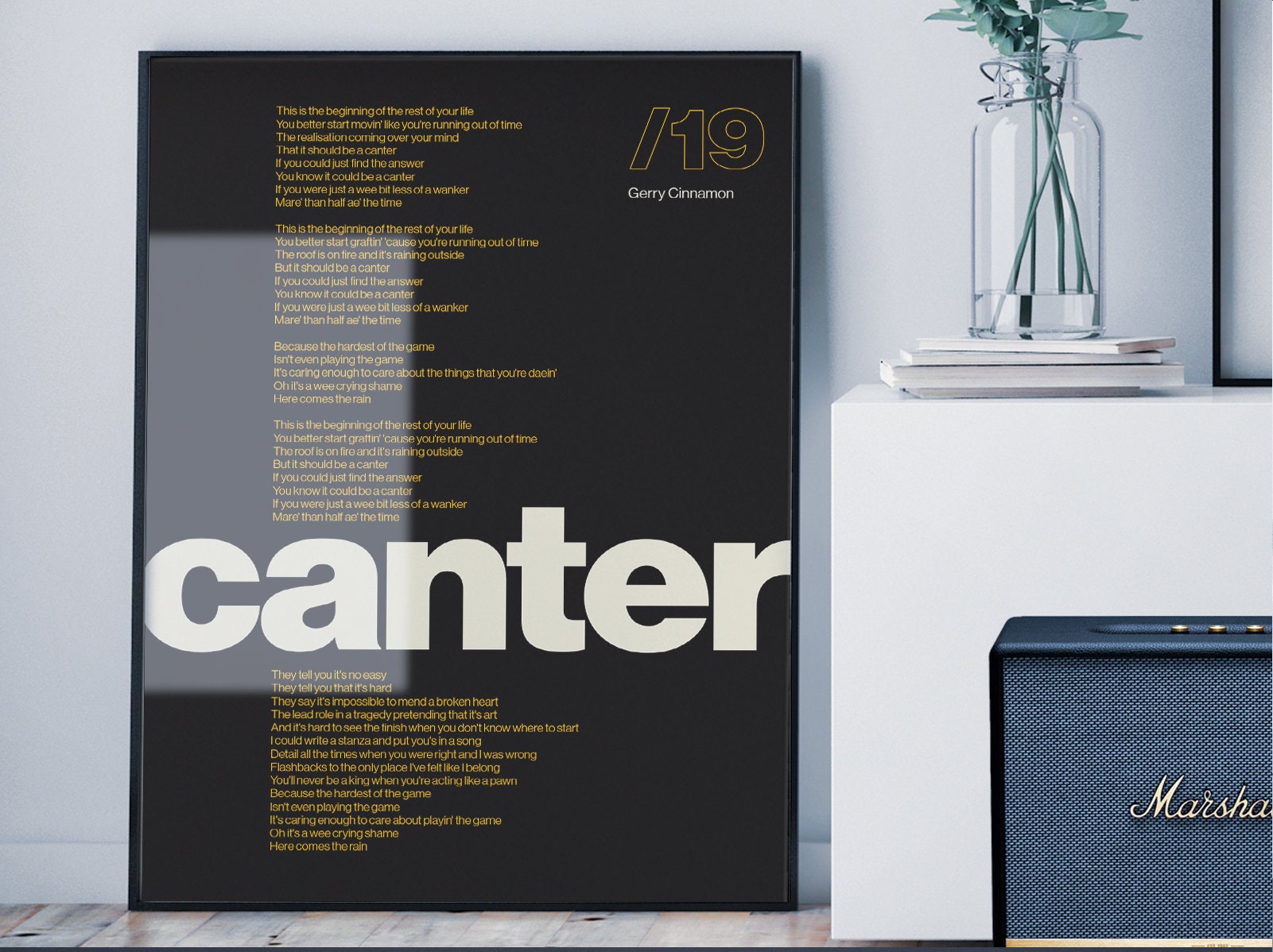 Gerry Cinnamon Poster Art Print / Artwork / Canter Lyrics / - Etsy