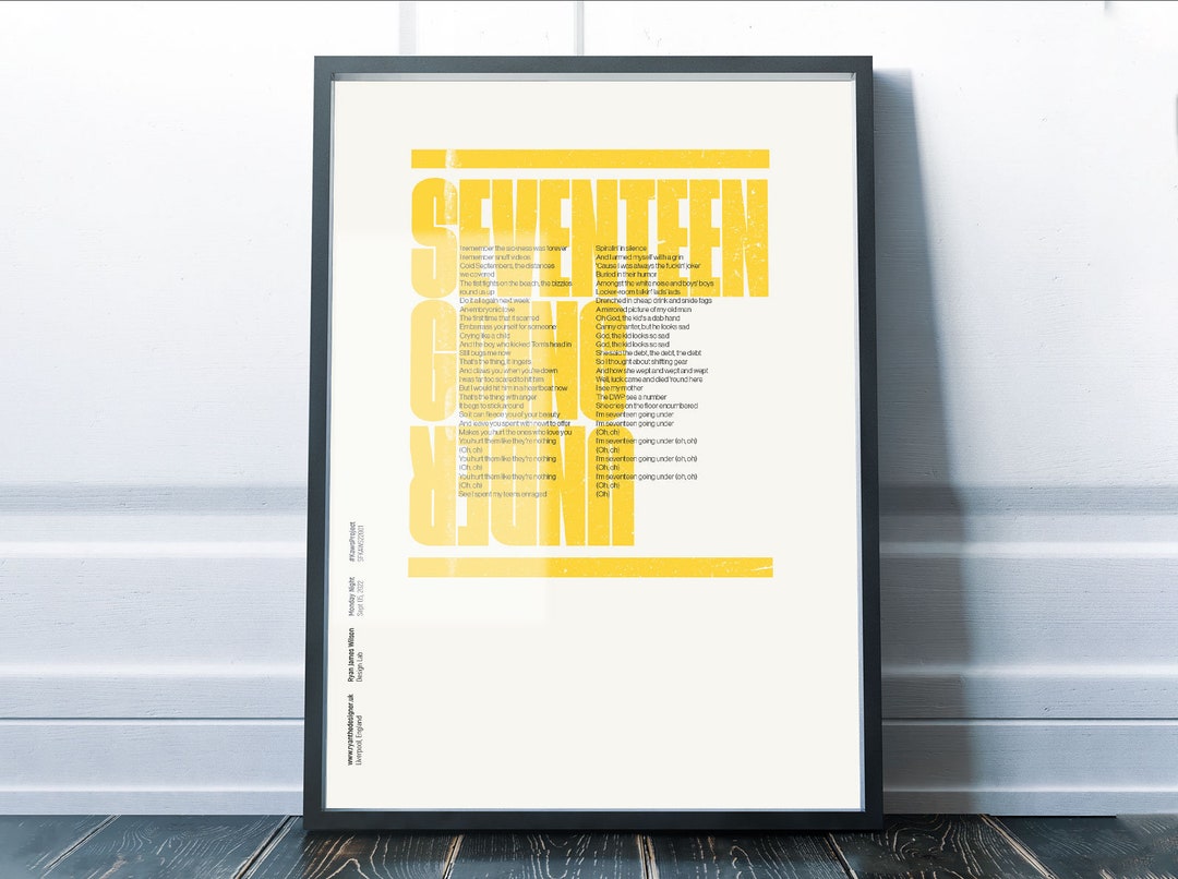 Sam Fender Unframed Art Print / Artwork / Seventeen Going Under / Rough ...