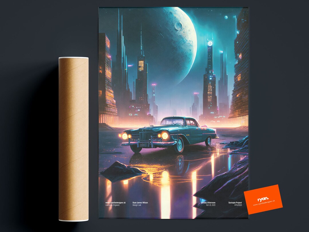 Dystopian Futures / Dystopian Car Art / Decaying Urban Landscapes Print ...