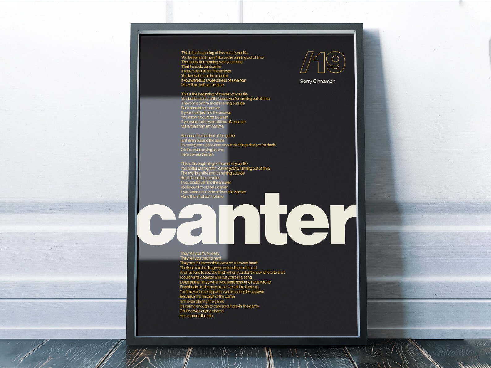 Gerry Cinnamon Poster Art Print / Artwork / Canter Lyrics / - Etsy