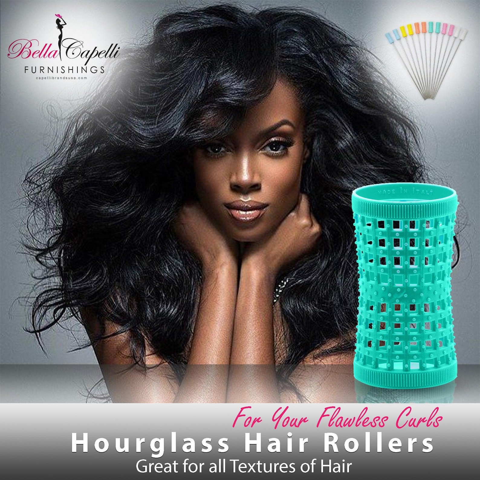 Aqua Hourglass Hair Rollers: Wet Set Styling, 32mm (pack of 12) With ...
