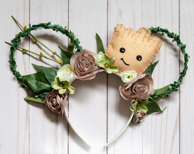 Baby Groot Floral Ears - Etsy