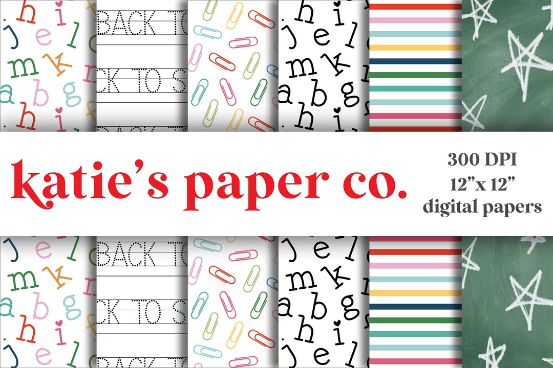 Set of 6 Back to School Digital Scrapbook Papers- Fall First Day of ...