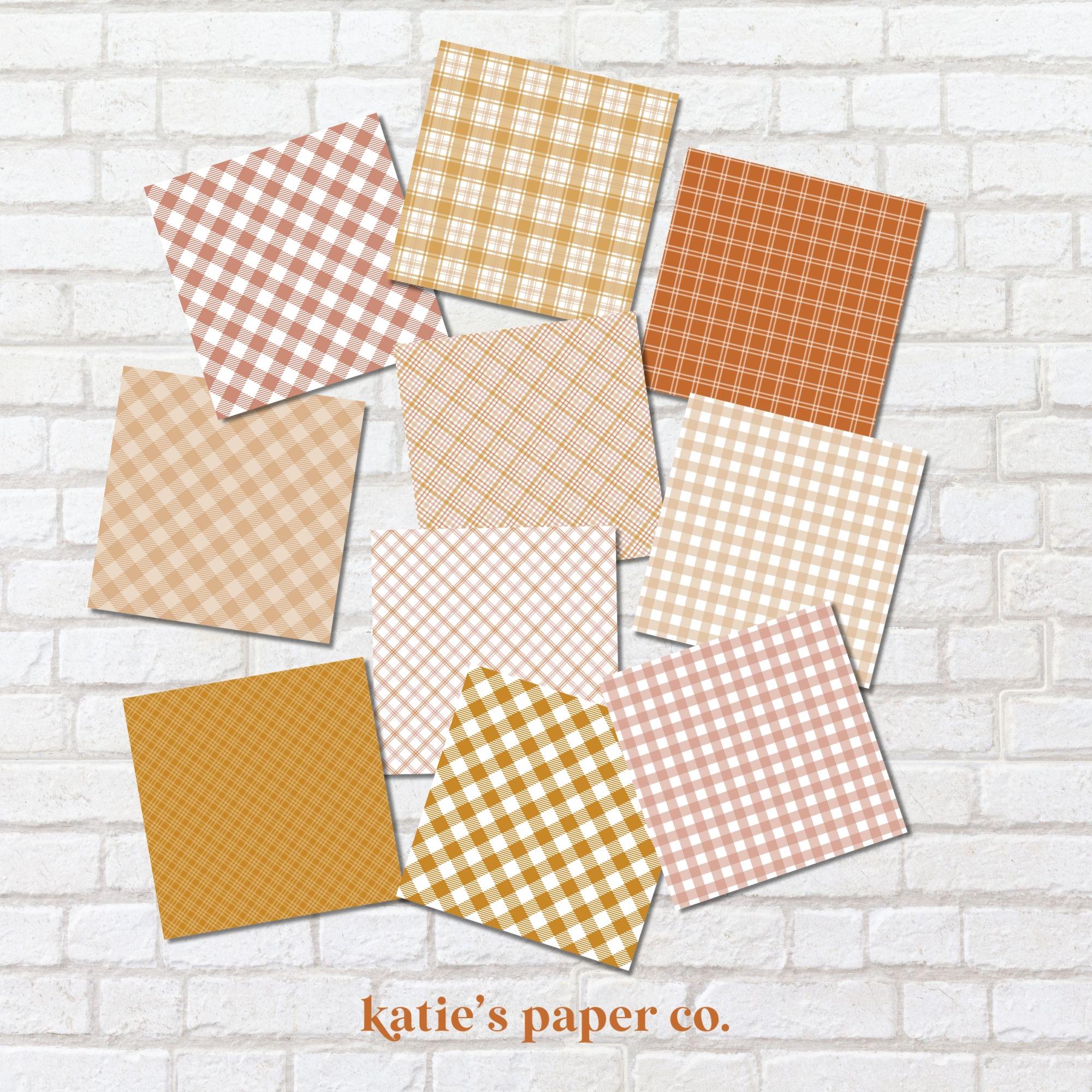 Set of 20 Autumn Fall Plaid Digital Scrapbook Papers-pumpkin Orange ...